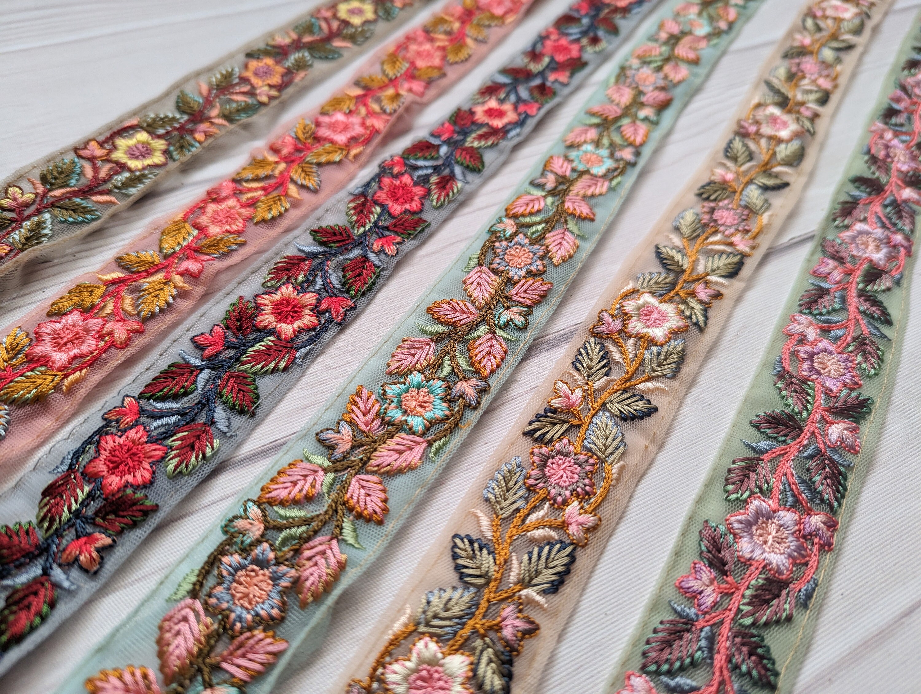 Indian Trim by the Yard, Pale Pink Net Lace, India Laces, Boho Trim ...