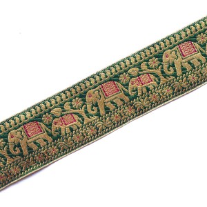 Green Trim, Indian Border, Jacquard, Decorative, Craft, Elephant ...