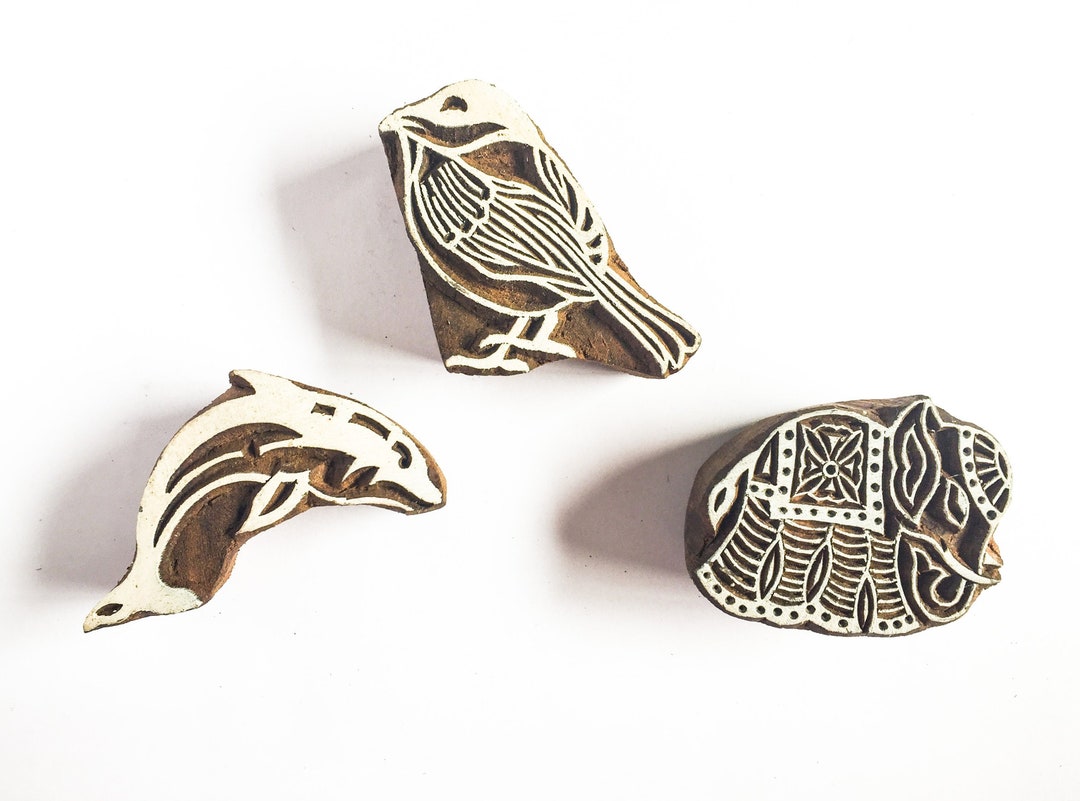 Indian Motifs, Hand Carved Stamps, Party Favors, Wooden Block, Fabric ...