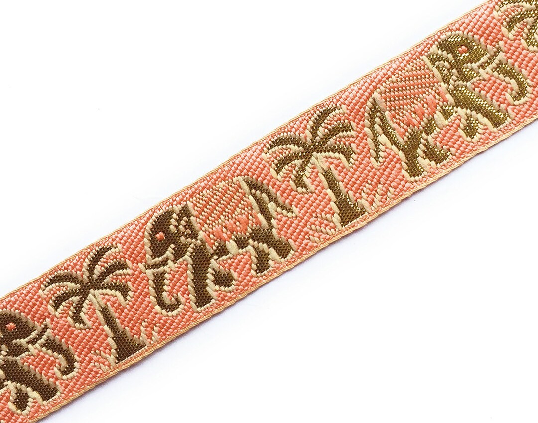 Indian Border, Jacquard Ribbon , Elephant Trim, India Saree Trim, Light ...