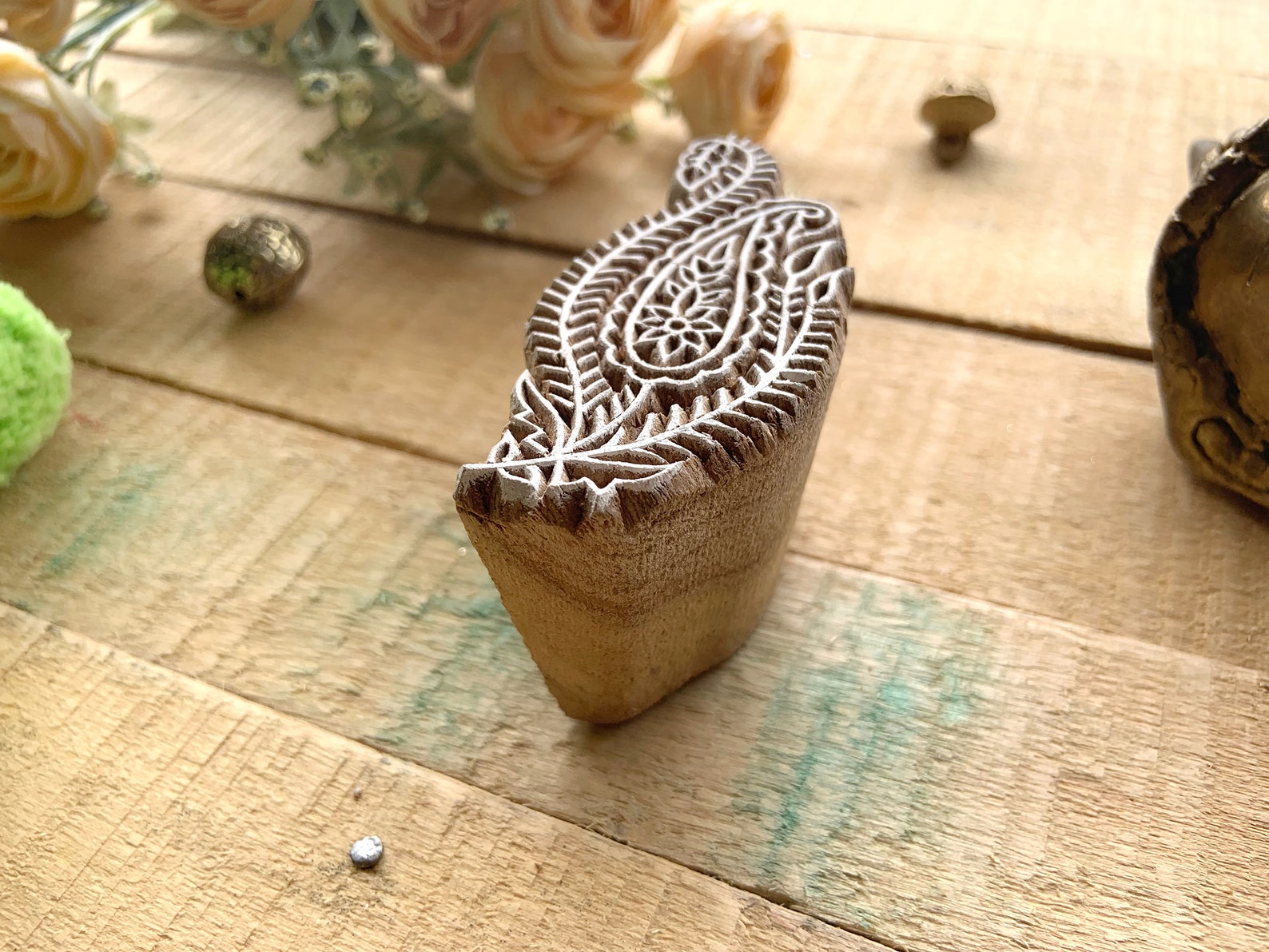 Block Printing, Paisley Stamp, Paisley Block, India Motif, Fabric ...