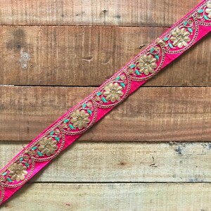 Indian Border, Pink Lace Border, Buta Embroidery, Indian Lace, Saree ...