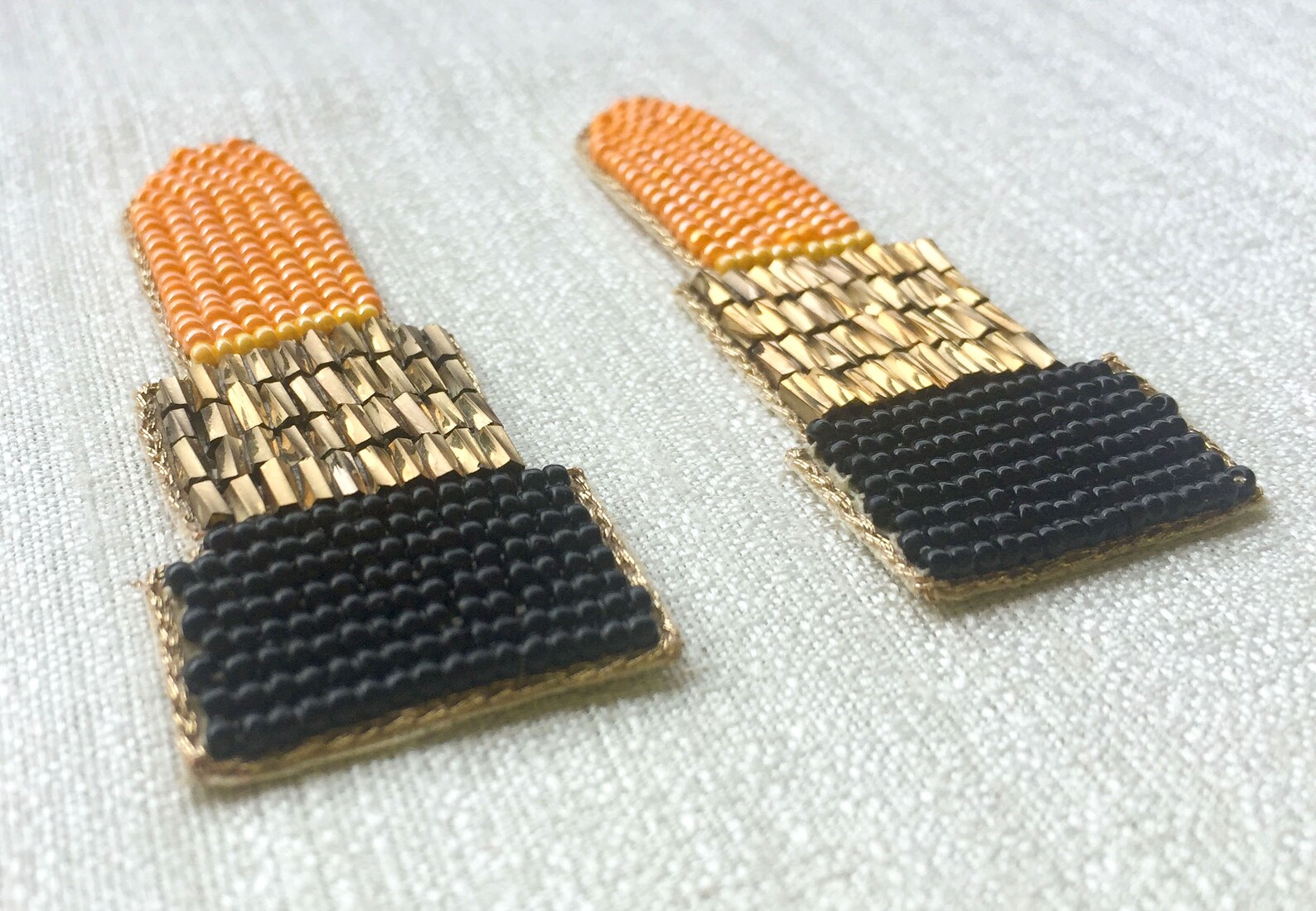 Handmade Patches Indian Decor Orange Black Applique Funky - Etsy