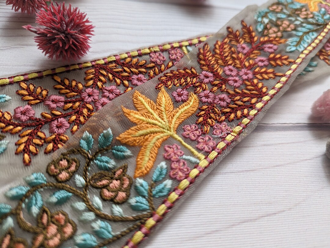 Boho Trim, Grey Net Lace, Indian Trim by the Yard, Saree Border, India ...
