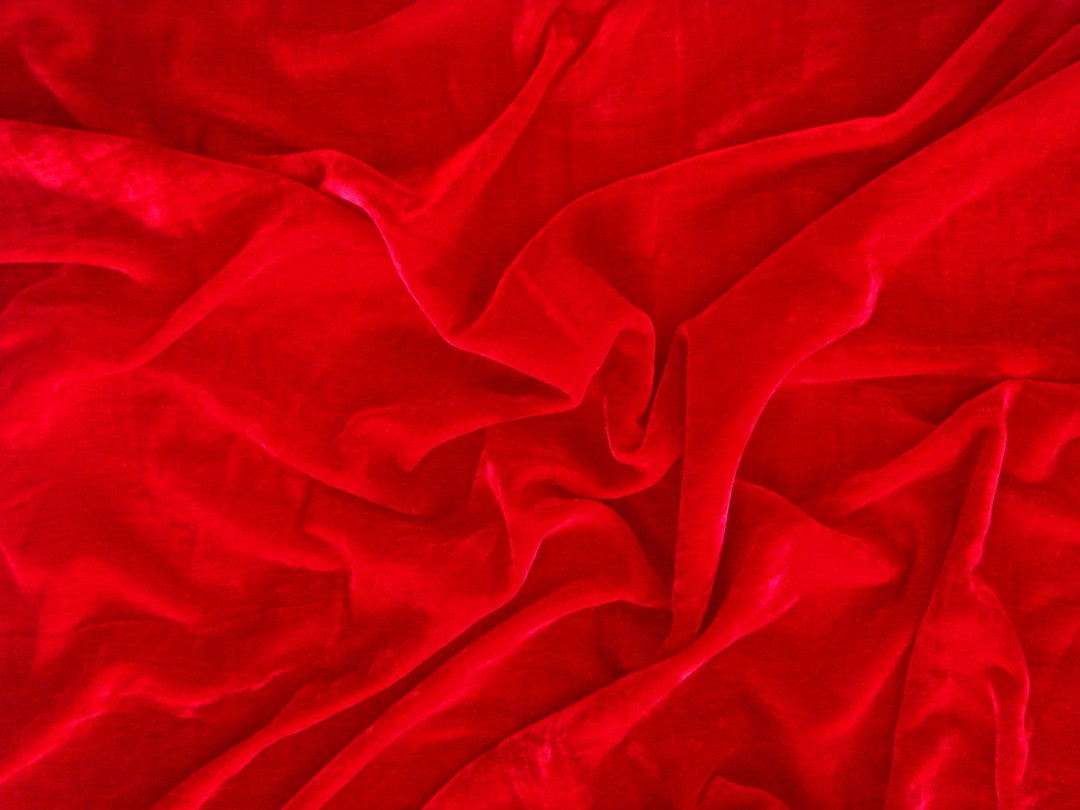 Fabric by the Yard, Scarlet Velvet Fabric, Indian Fabric, Home Decor ...