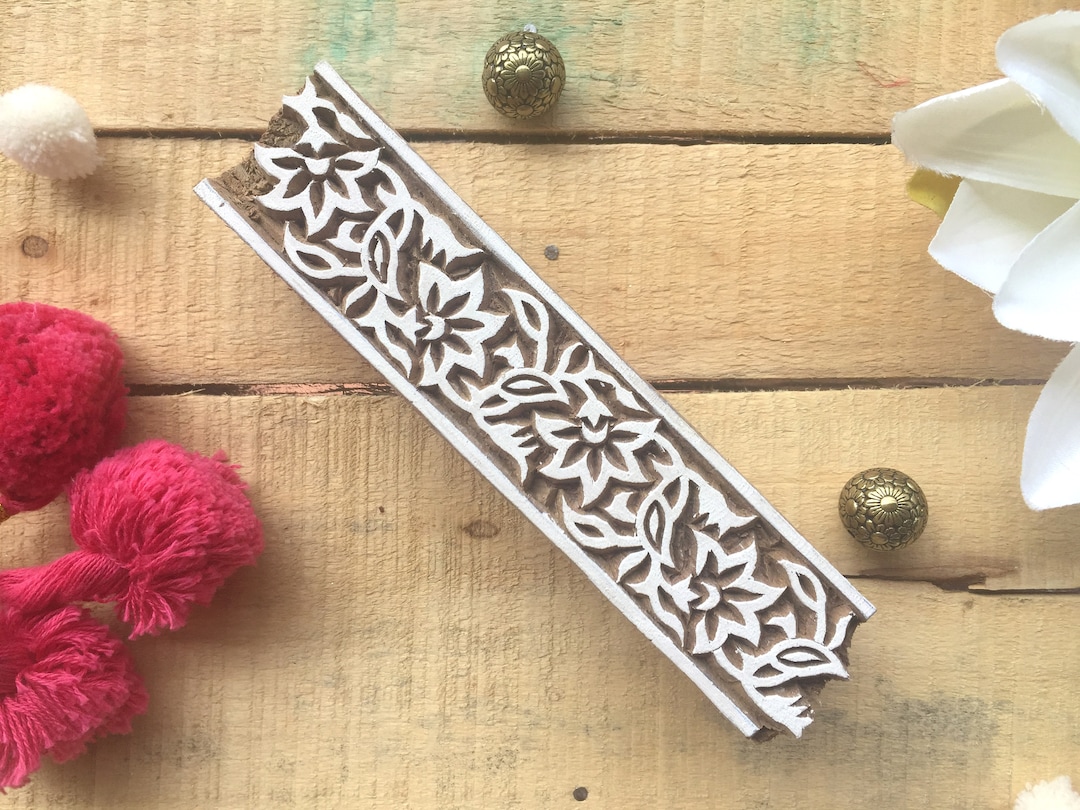 Indian Print Block, Floral Border, Printing Block, Metal, Creative ...