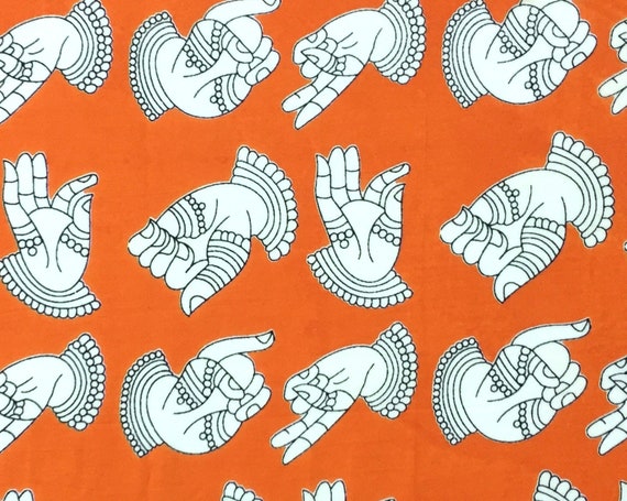 Hand Print Indian Fabric India Cotton Fabric by the Yard | Etsy