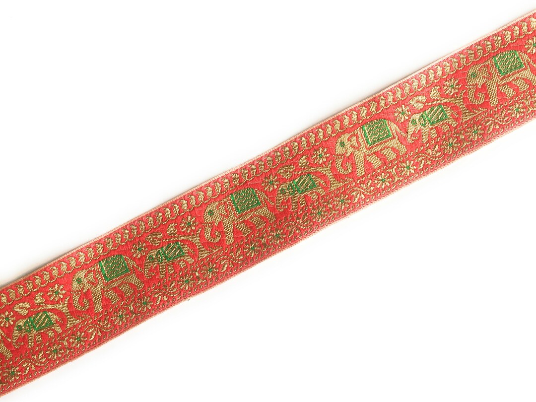 Sari Border by Yard, Indian Border, Decorative, Red Border, Boho, Craft ...