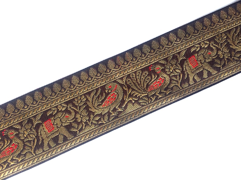 Indian Border, Decorative, Brown Border, Craft Trim, Elephant Peacock ...