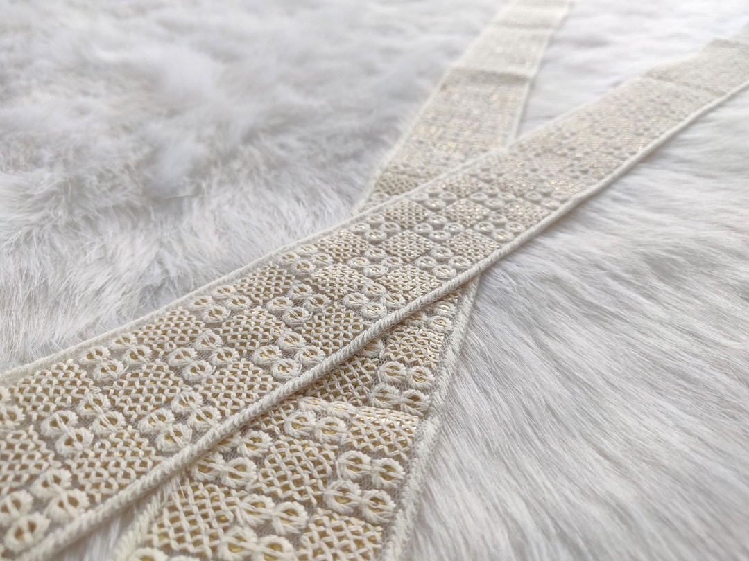 Saree Border, Indian Trim by the Yard, Embroidered Trim, White Net Trim ...