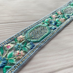 India Laces, Saree Border, Embroidered Trim, Blue Lace, Indian Trim by ...