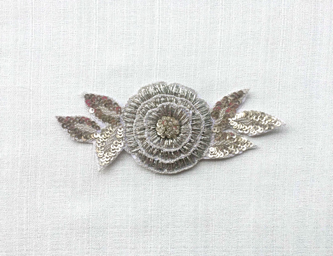 Silver Patch, Indian Patches, Scrap Book, Sequin Motif, Floral, Gold ...