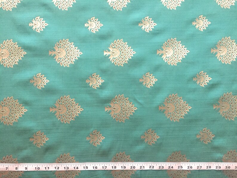 Indian Brocade Fabric, Brocade by Yard, Banarasi Brocade, Gold Tree ...