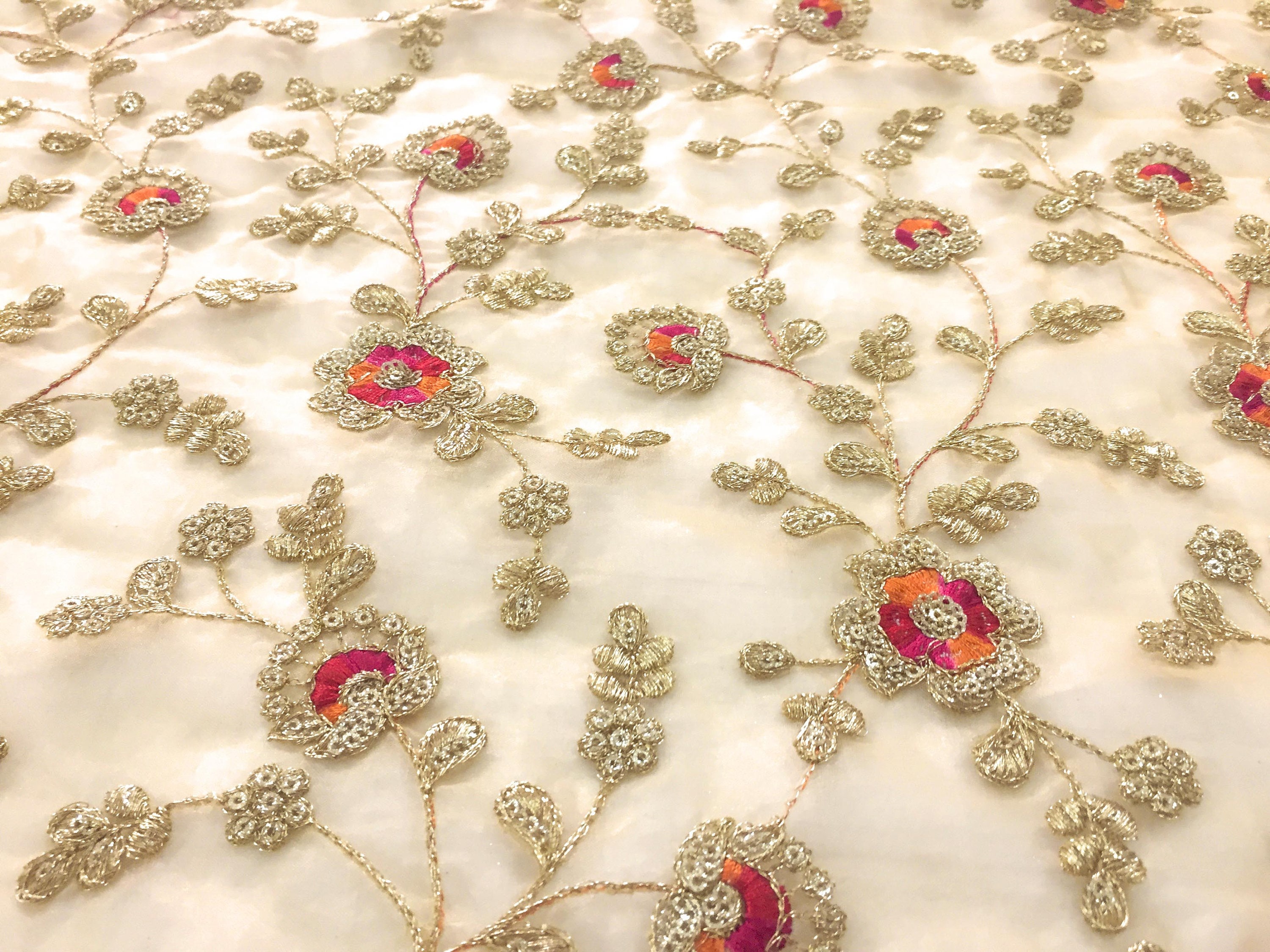 Embroidered Fabric Gold India Fabric Indian Silk Sequin Etsy embroidered-fabric-gold-india-fabric-indian-silk-sequin-etsy