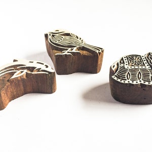 Indian Motifs, Hand Carved Stamps, Party Favors, Wooden Block, Fabric ...