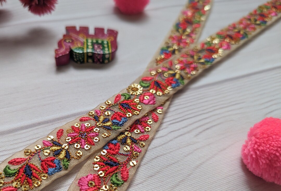 India Laces, Boho Trim, Embroidered Trim, Indian Trim by the Yard ...