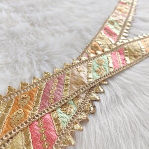 Indian Lace, Embroidered Borders, India Trim, Sequin Work, Multicolored ...