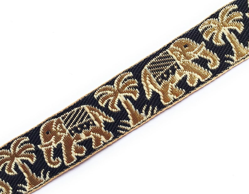 Sari Border by the Yard, Indian Elephant Border, Golden Jacquard Trim ...