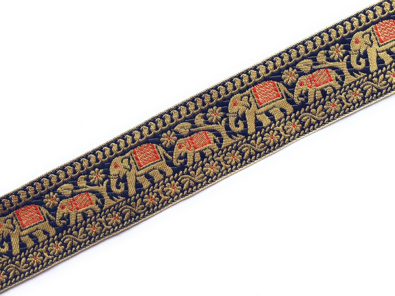 Indian Border, Jacquard, Navy Trim, Decorative, Craft, Decor, Sari ...