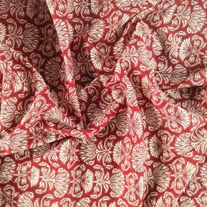 Jaipur Cotton, Indian Block Print, Rust Cotton Fabric, Cotton by the ...