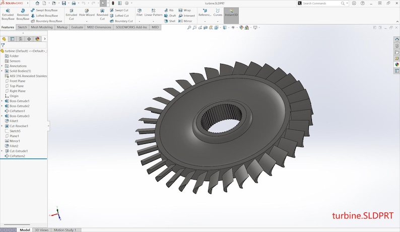 Axial Jet Engine Assembly 3D Model – Solidworks 2024 (SLDASM + SLDPRT ...