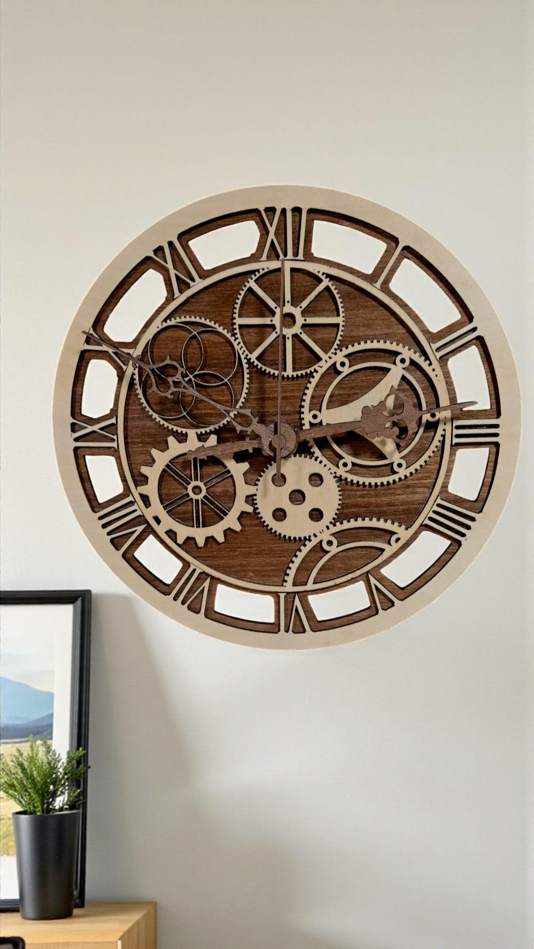 Rustic Gear Wall Clock: Steampunk Industrial Home Decor - Etsy