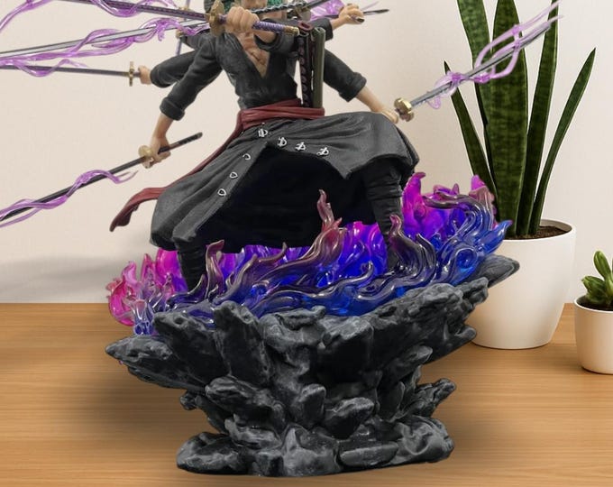 One Piece Zoro 9-sword Style Figure – 40cm Wano Onigashima Anime Action ...