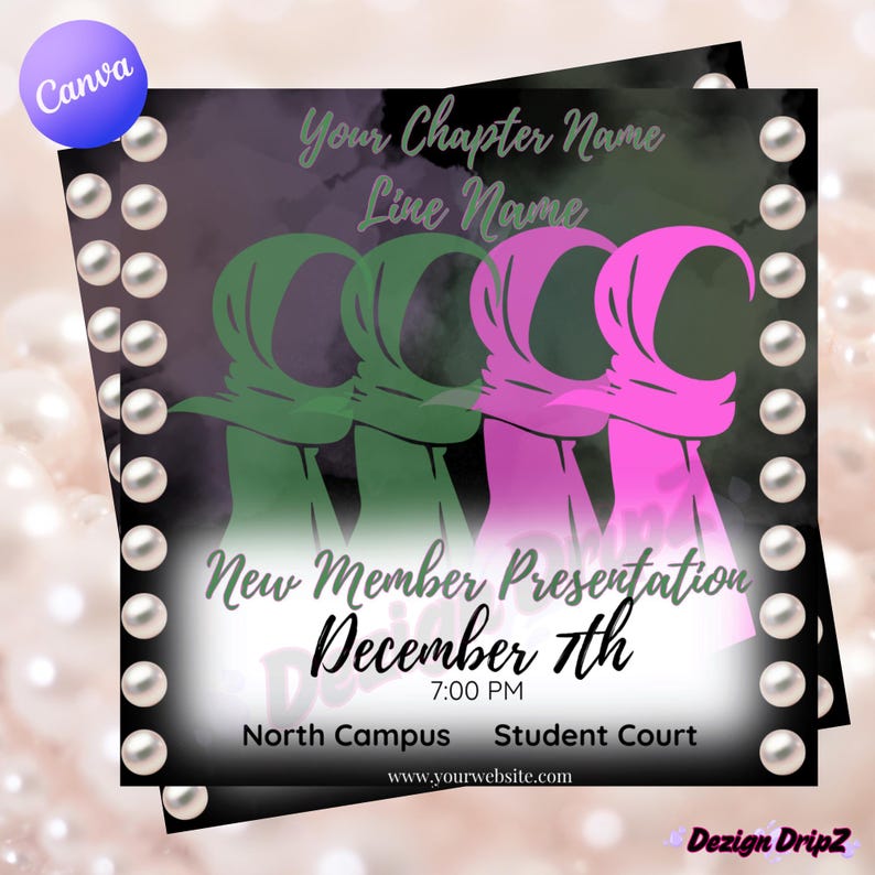 Alpha Kappa Alpha Probate Flyer Template | AKA New Member Presentation ...