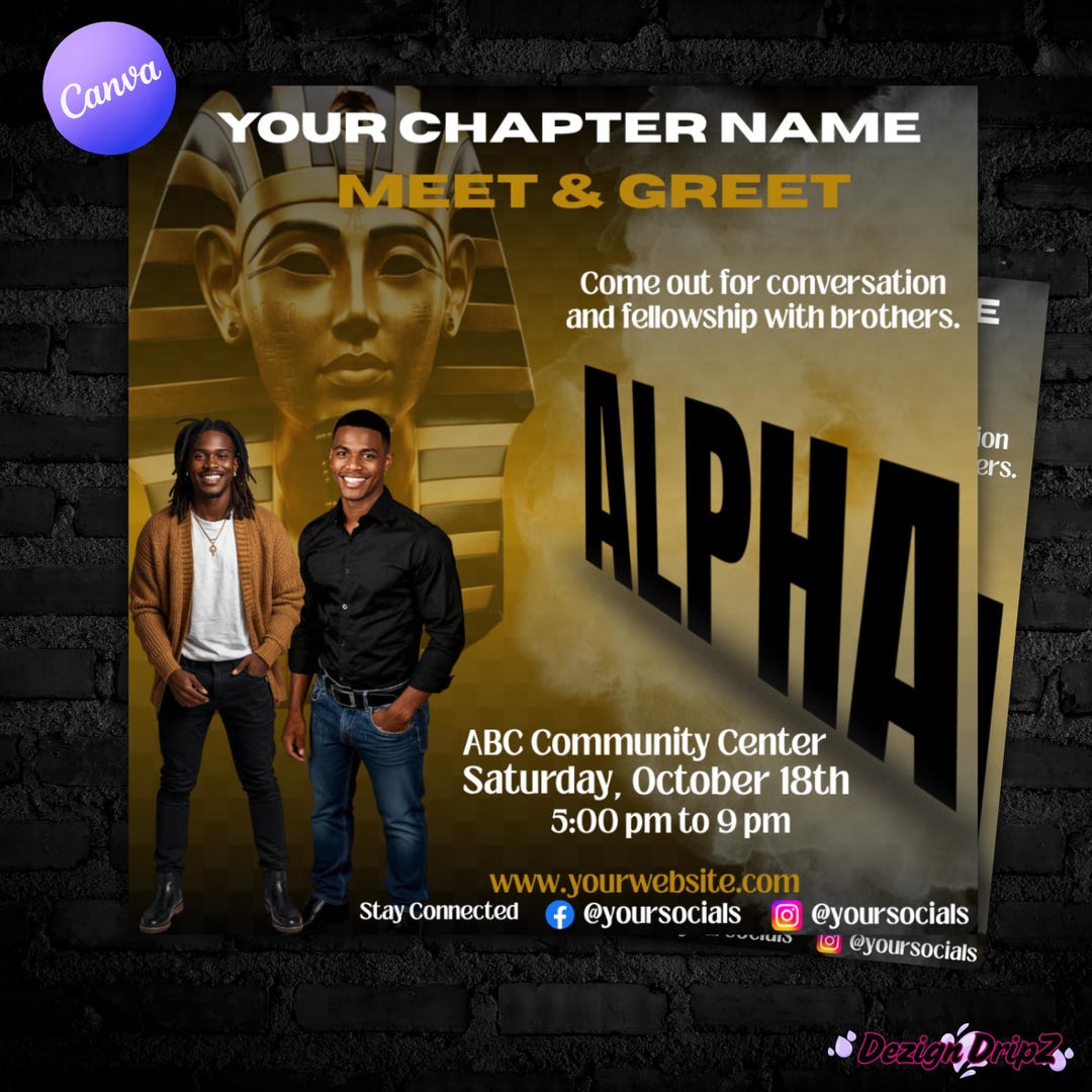 Fraternity Flyer Template: Customizable Fraternity Invite (digital ...