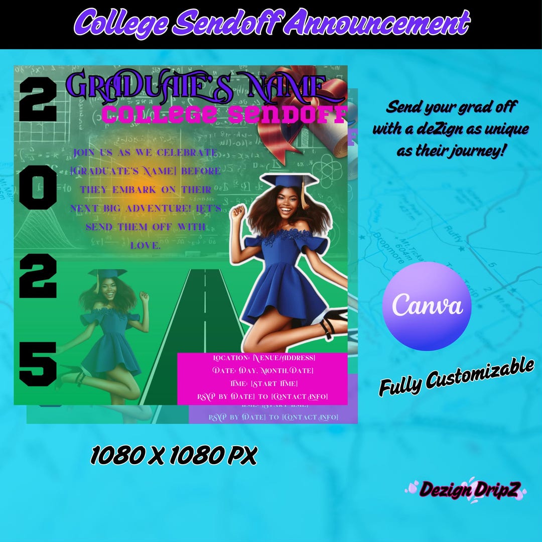 Graduation Send off Flyer, Graduation Invitation, Grad Invitation Flyer ...