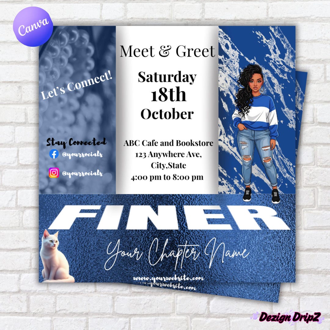 Zeta Phi Beta Flyer Template: Editable ZPB Event Invite (digital ...