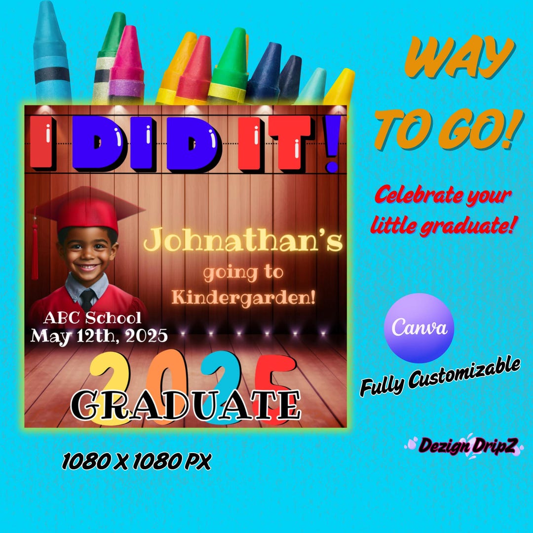 Editable Kindergarten Graduation Announcement | Kindergarten Grad ...
