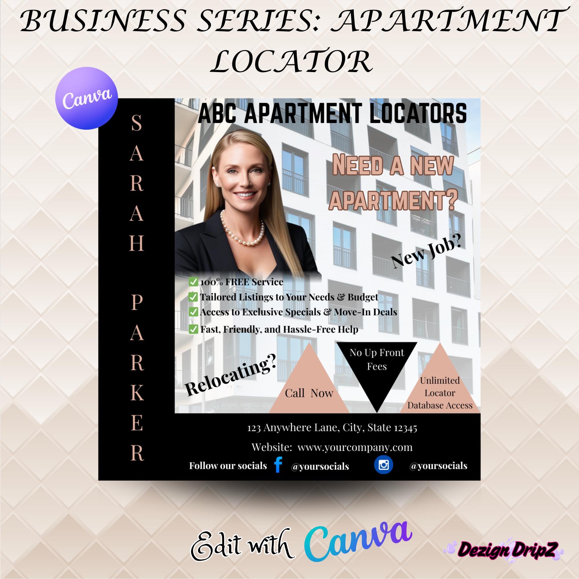 Apartment Locator Flyer Template: Modern Real Estate Marketing (canva ...