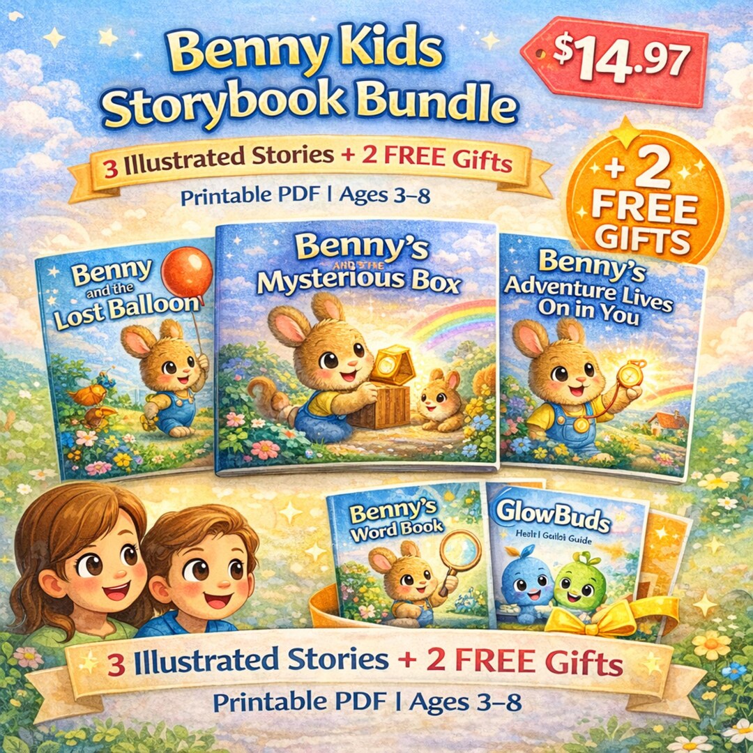 Benny Kids Storybook Bundle – 3 Illustrated Stories + 2 Free Pdfs Ages ...