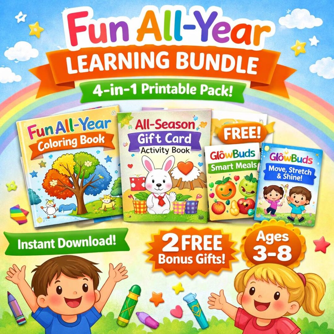Fun All-year Learning Bundle | Kids Printable Activities PDF - Etsy