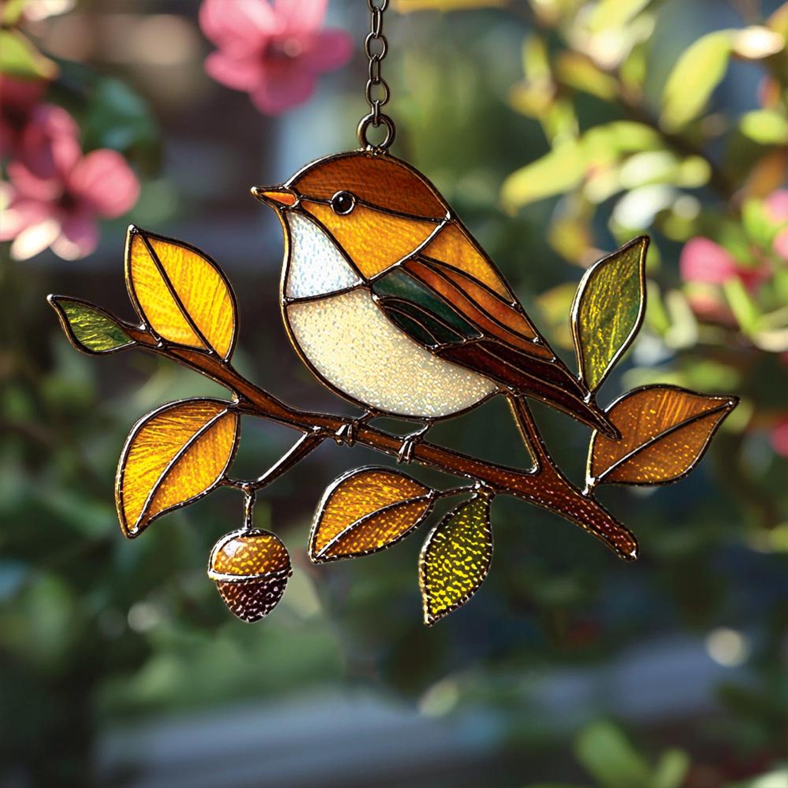 Stained Glass Robin Suncatcher – Handmade Bird Window Hanging - Etsy