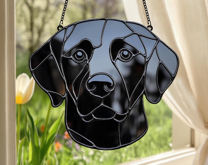 Custom Black Labrador Stained Glass Suncatcher – Dog Memorial Gift - Etsy
