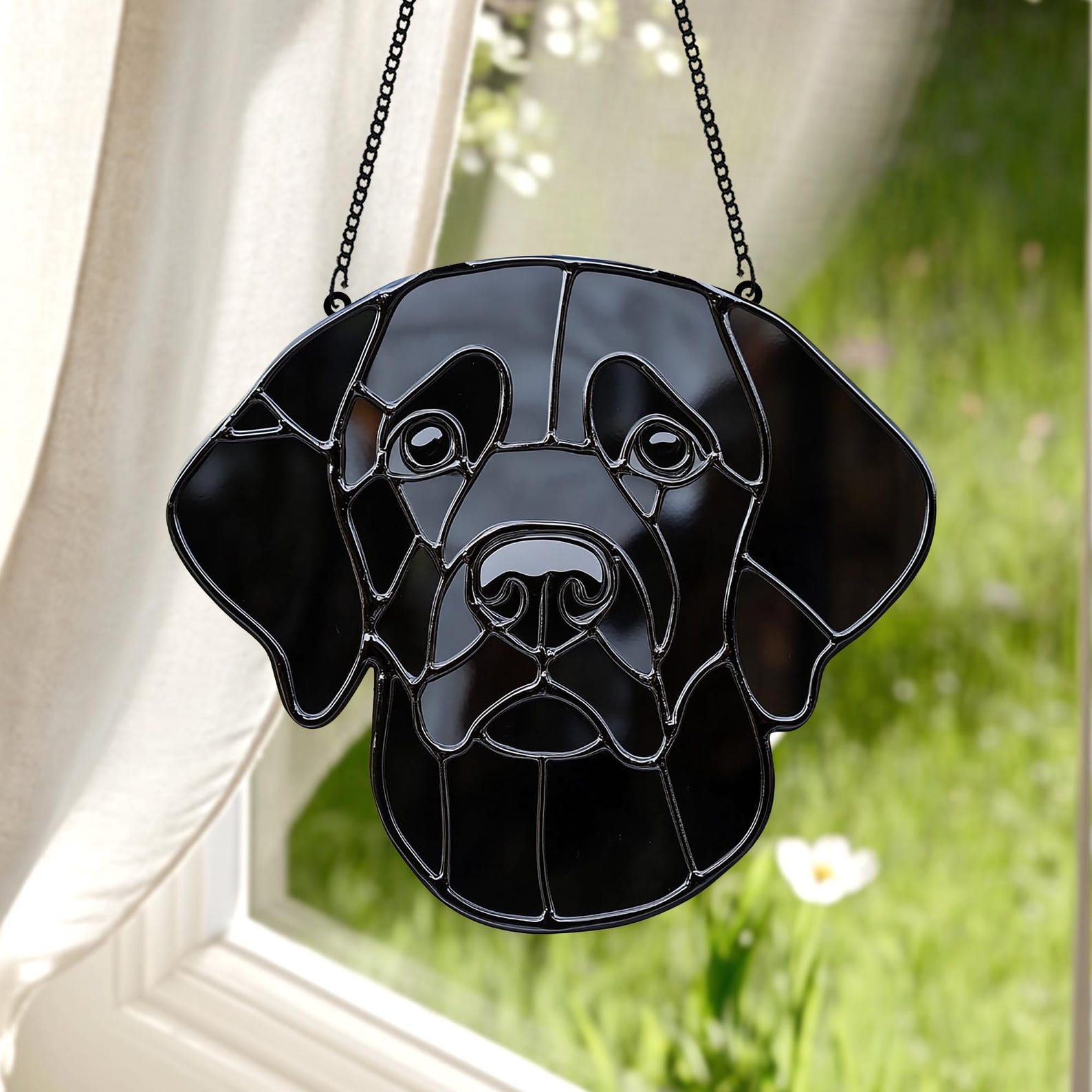 Custom Black Labrador Stained Glass Suncatcher – Dog Memorial Gift - Etsy