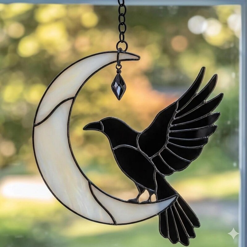 Stained Glass Raven - Etsy