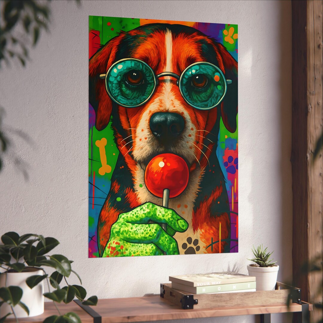 Printed Poster Art Quirky Animal Pop Art Vibrant Poster Print Bright ...