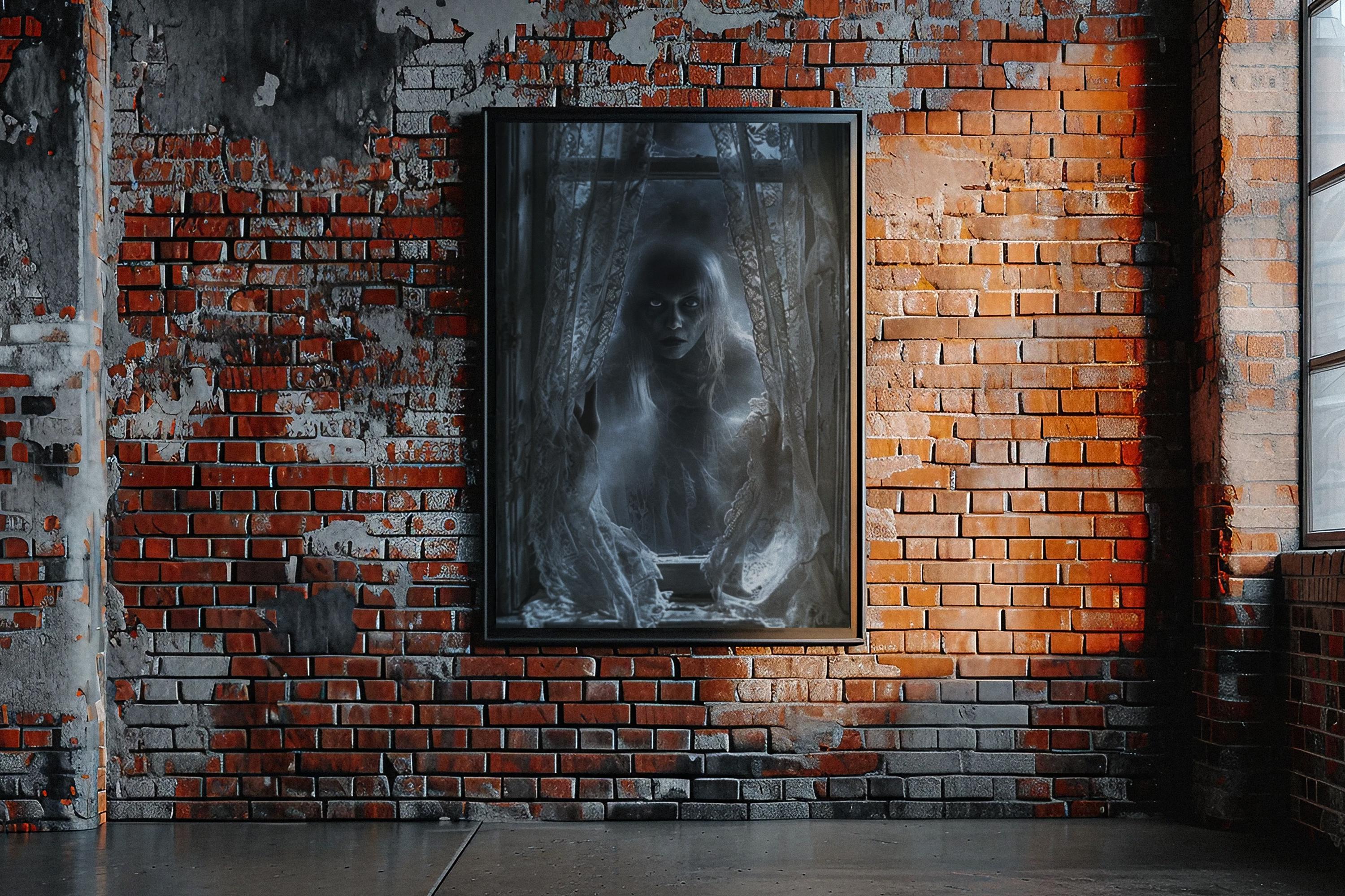 Haunted Halloween Window Poster Set: Creepy Ghosts, Spooky Decor ...