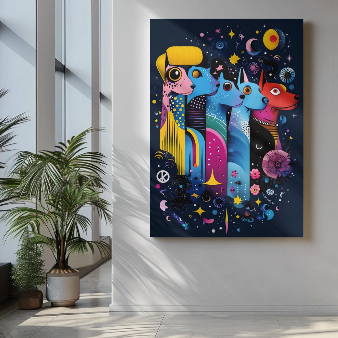 Art Cosmic Pop Art Dogs Digital Download – Perfect for Dorms, Kids ...