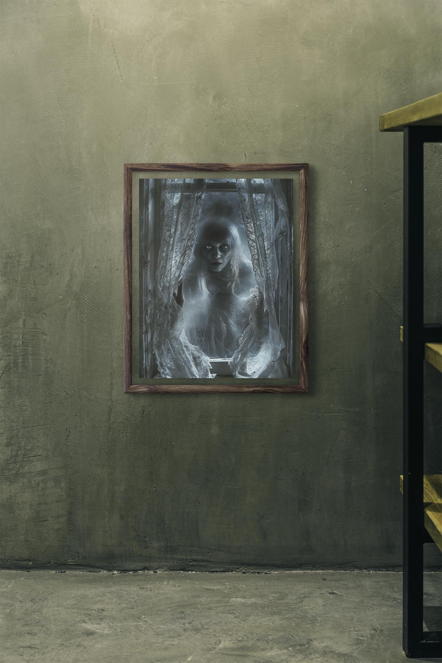 Haunted Halloween Window Poster Set: Creepy Ghosts, Spooky Decor ...