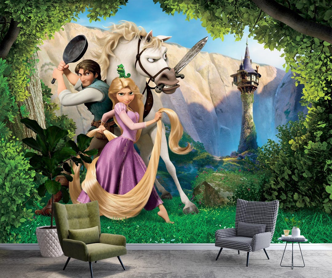 Rapunzel Tangled Anime Wall Decor Peel & Stick Wallpaper - Etsy