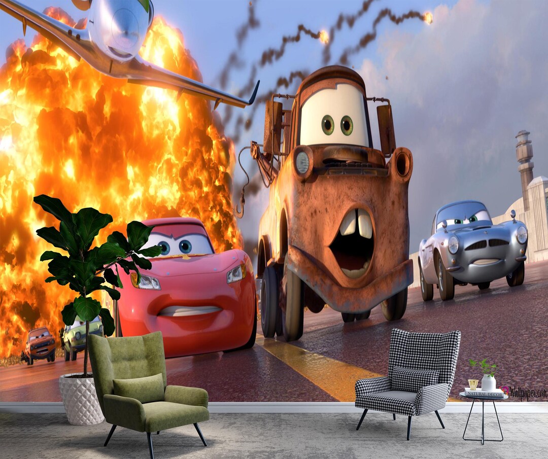 Cars Movie Wall Print: Lightning Mcqueen & Mater, Kids Room Decor - Etsy