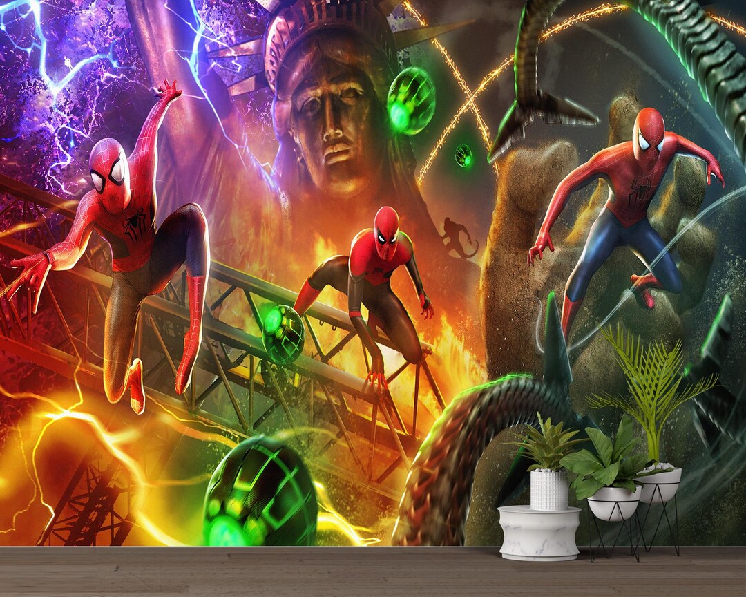 Spider-man Multiverse Wall Art | Vibrant Superhero Kids Room Decor ...