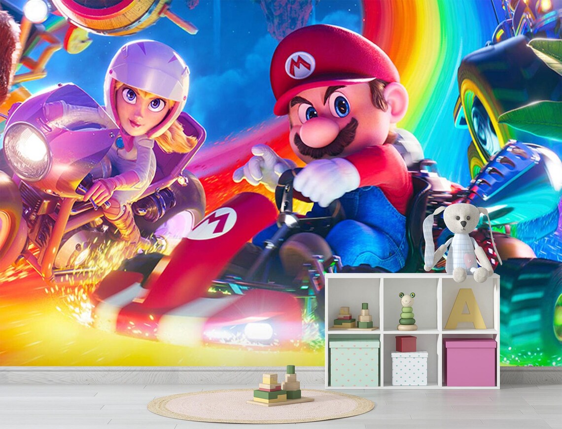 Super Mario Kart Wall Mural: Peel and Stick Nintendo Art - Etsy