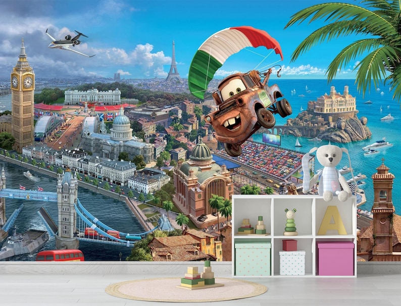 Disney Cars Mater Peel and Stick Wallpaper, Kids Room Decor - Etsy