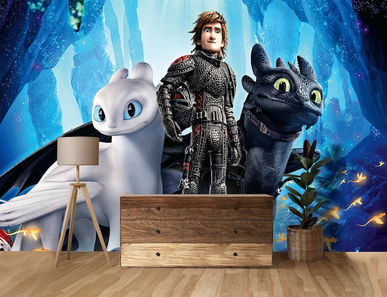 How to Train Your Dragon Poster: Hiccup, Night & Light Fury Peel and ...