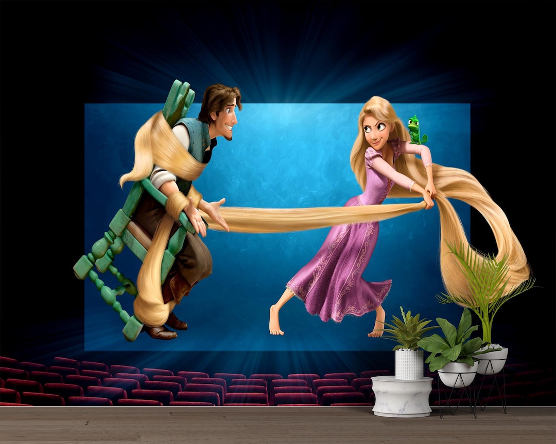 Rapunzel Fairytale Princess Wall Mural | Long Hair Fantasy Art ...